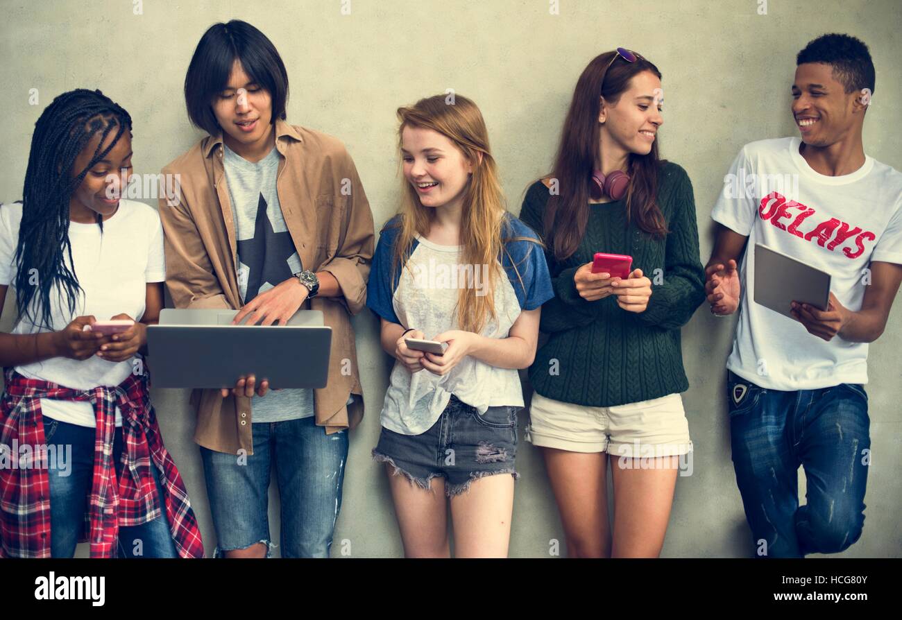 Friends Hipster Teenager Buddies Concept Stock Photo - Alamy