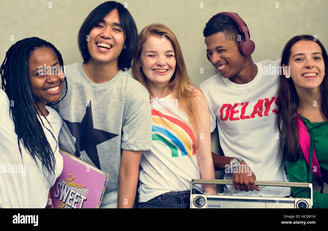 People Friendship Music Radio Entertainment Togetherness Concept Stock ...