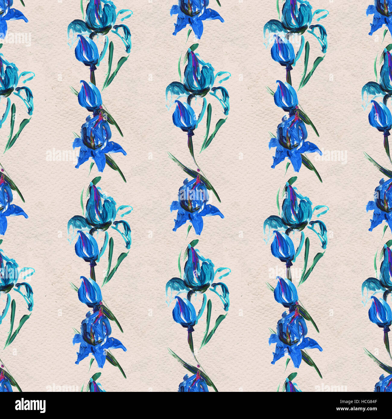 Seamless pattern with blue flowers Stock Photo - Alamy
