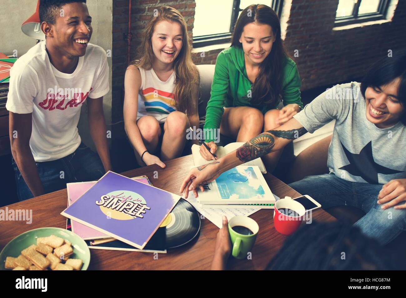 Diverse Group People Doing Project Concept Stock Photo - Alamy