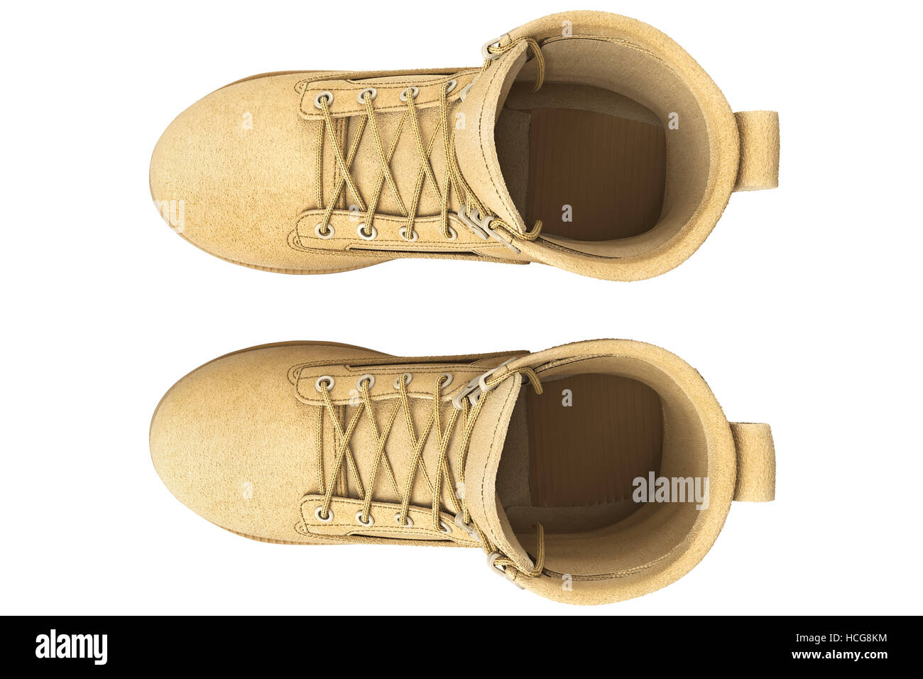 Military boots, top view Stock Photo - Alamy