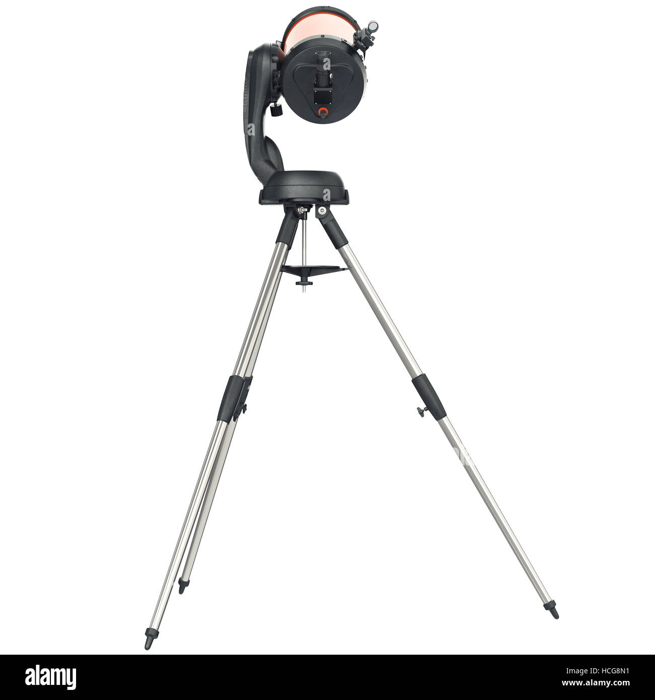 Telescope on tripod, back view Stock Photo - Alamy
