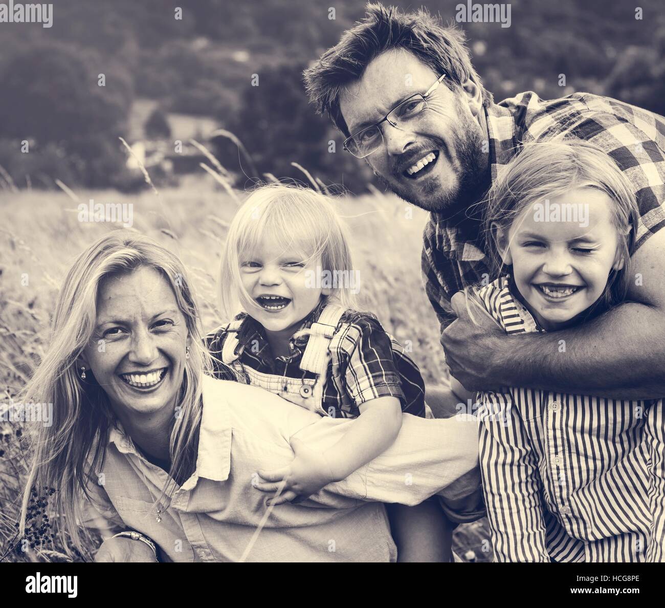 Family Generations Parenting Togetherness Field Nature Concept Stock ...