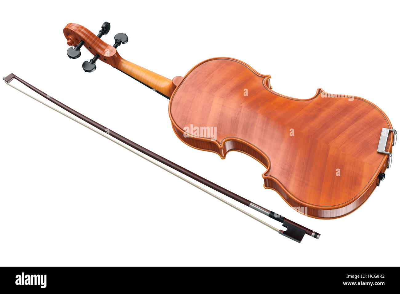 Violin, bow, back view Stock Photo - Alamy