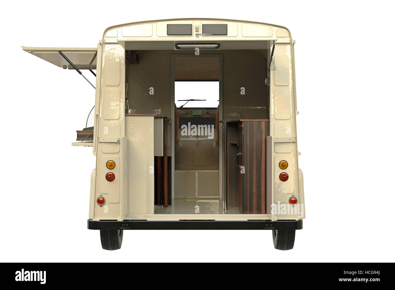 Food car retro style, back view Stock Photo - Alamy