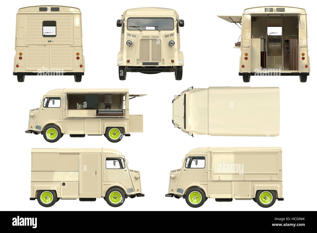 Food truck mobile cafe collection Stock Photo - Alamy