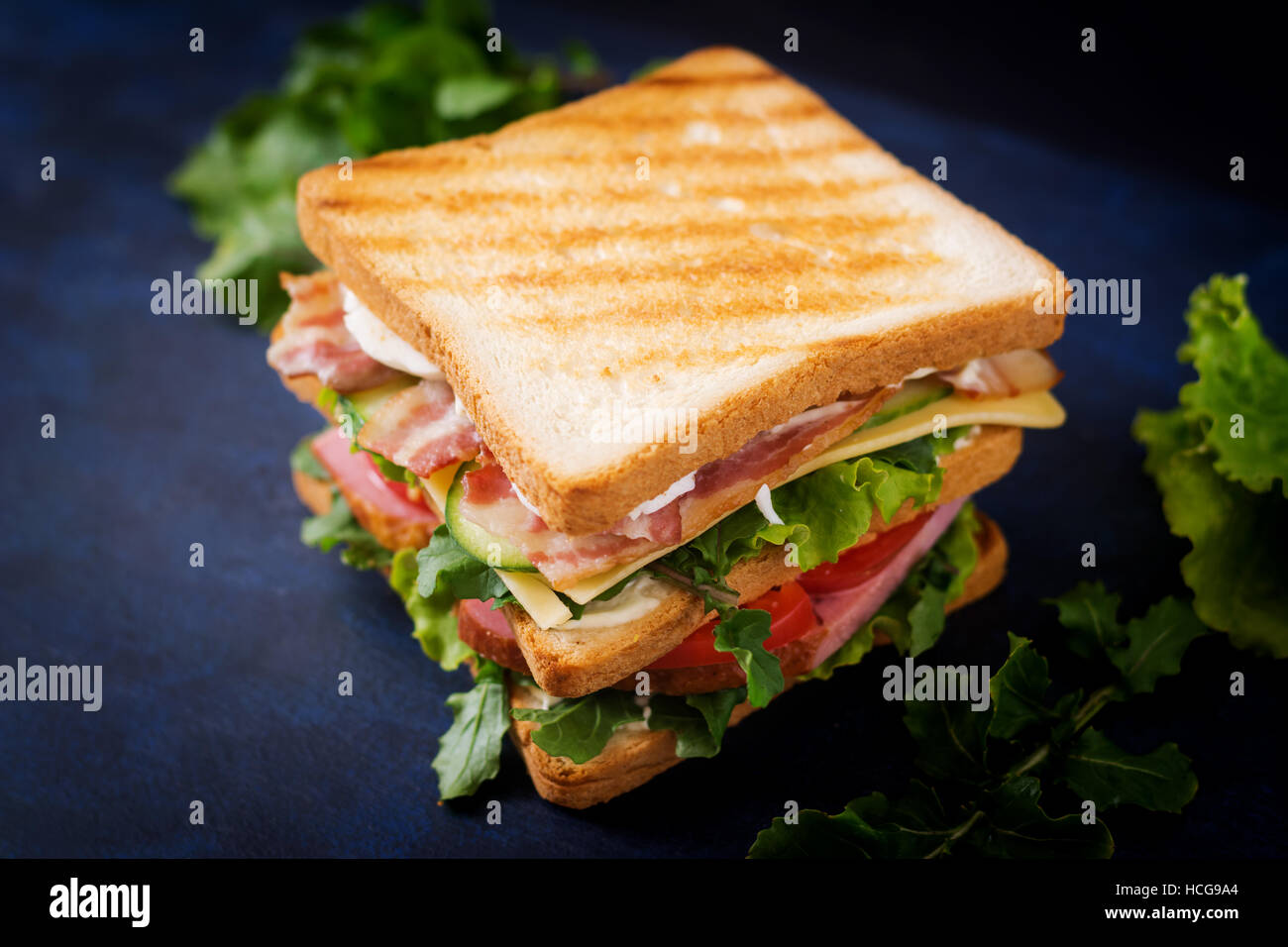 Big sandwich ham cheese lettuce tomato hi-res stock photography and ...