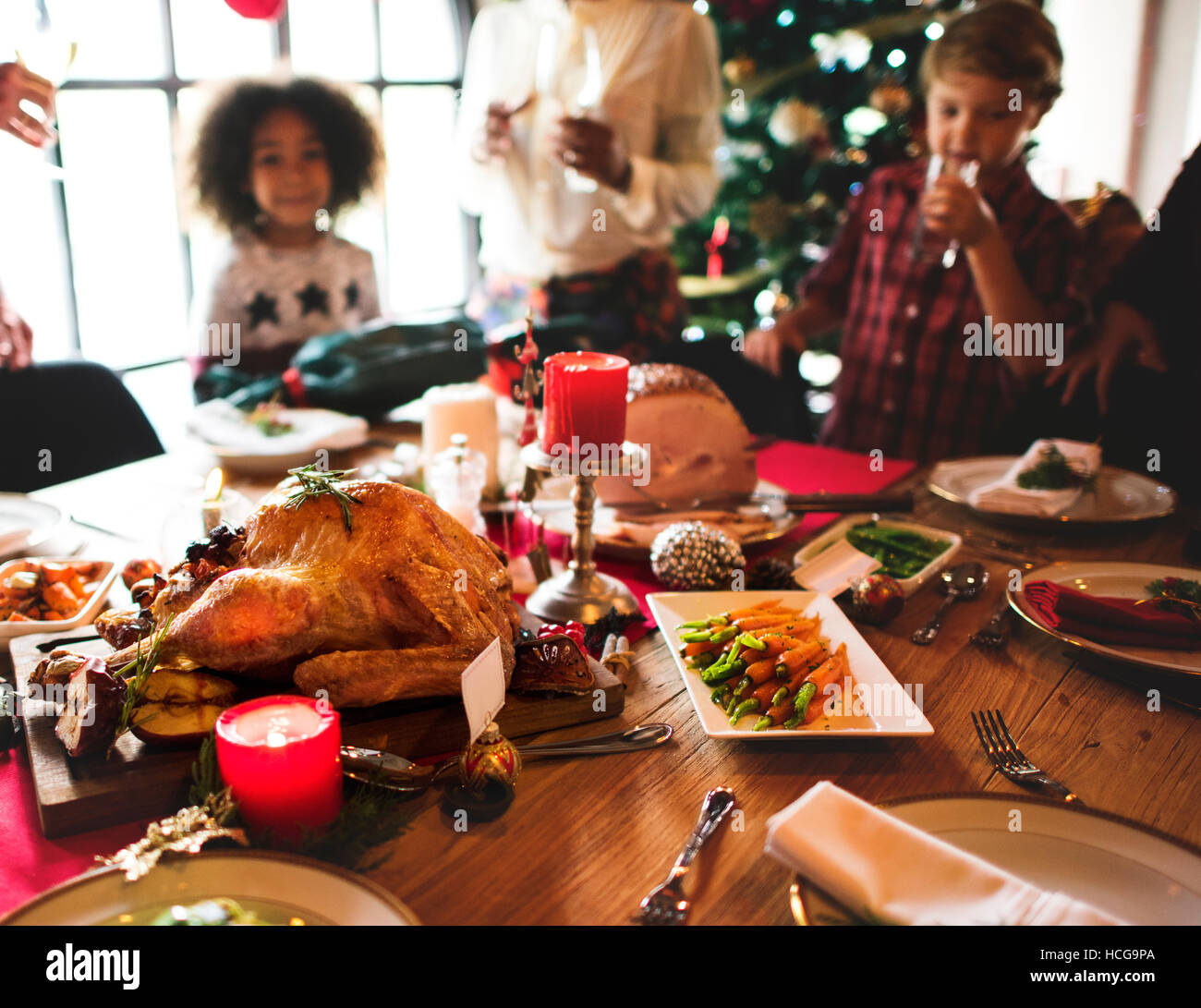 Family Together Christmas Celebration Concept Stock Photo - Alamy