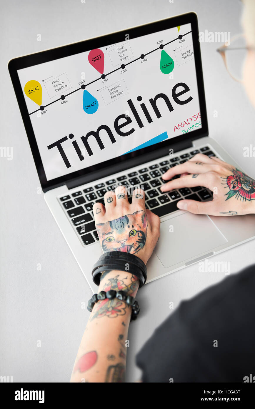 Timeline Process Progress Development Concept Stock Photo - Alamy