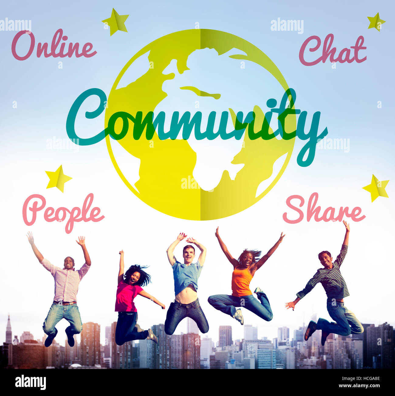 Online Community Global Icon Concept Stock Photo - Alamy
