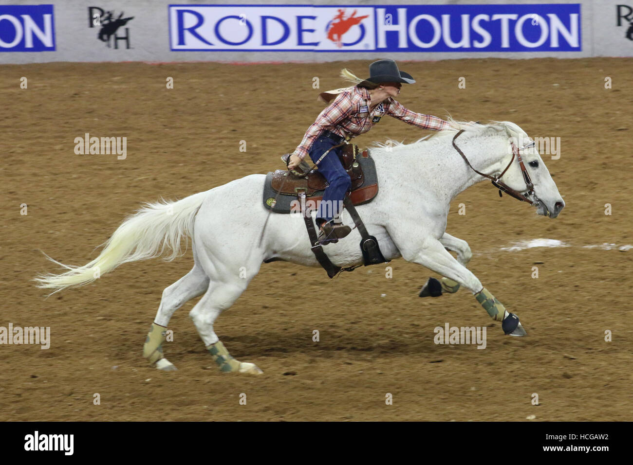 Barrel racing at the Houston Rodeo 2016 Stock Photo - Alamy