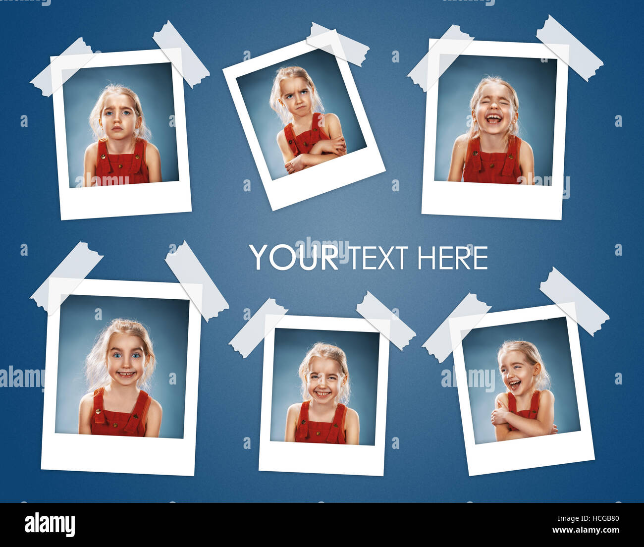 Collage girl different emotions hi-res stock photography and images - Alamy