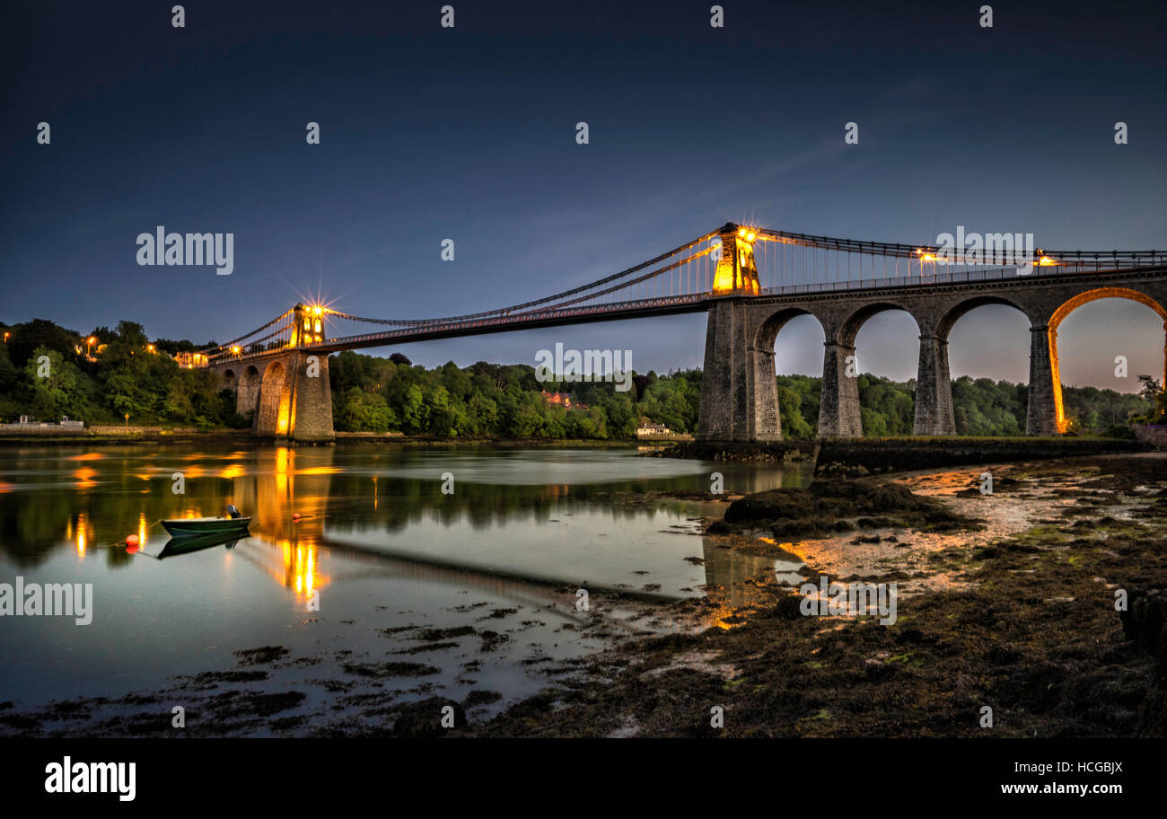 The Menai Suspension Bridge Stock Photo - Alamy