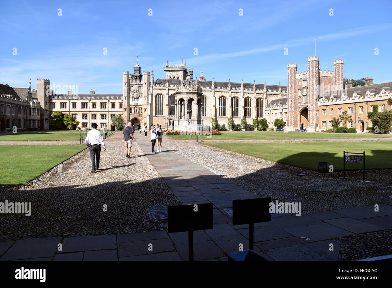 Trinity College Great Court Stock Photo - Alamy