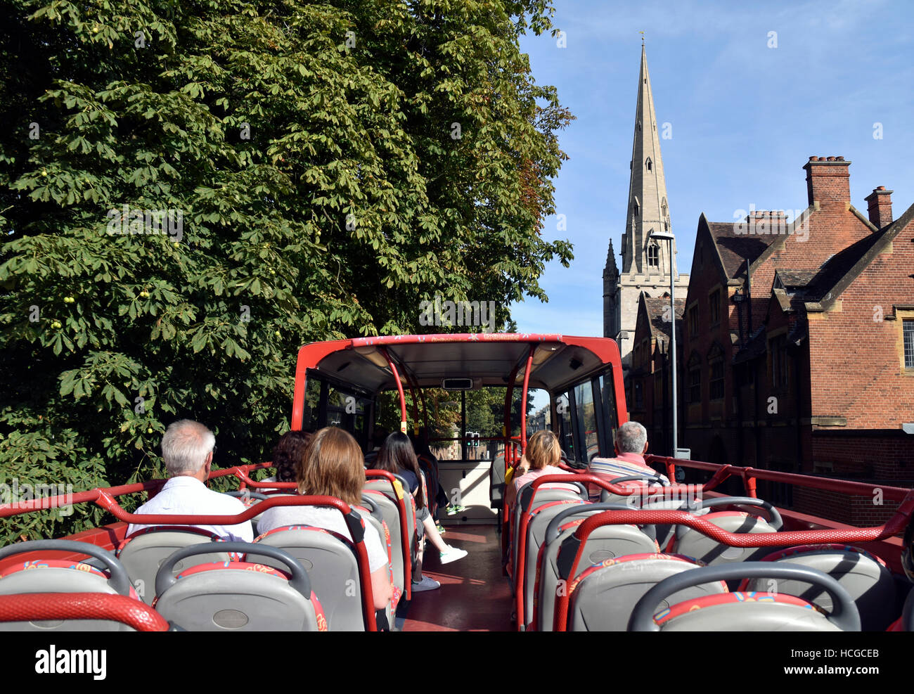 Open Top Bus Tour around Cambridge Stock Photo - Alamy