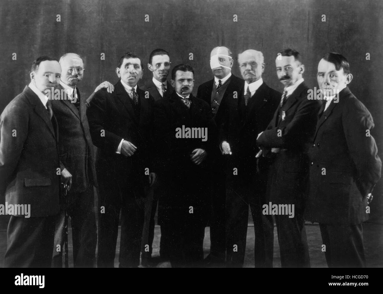 A group of war veterans with severe facial injuries Stock Photo - Alamy