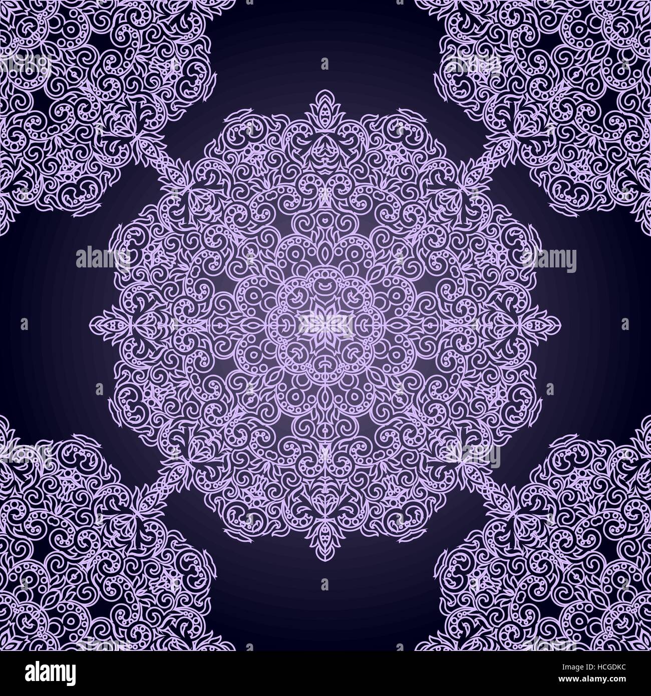 Seamless pattern with Lacy mandala in the Indian style. Bohemian ...