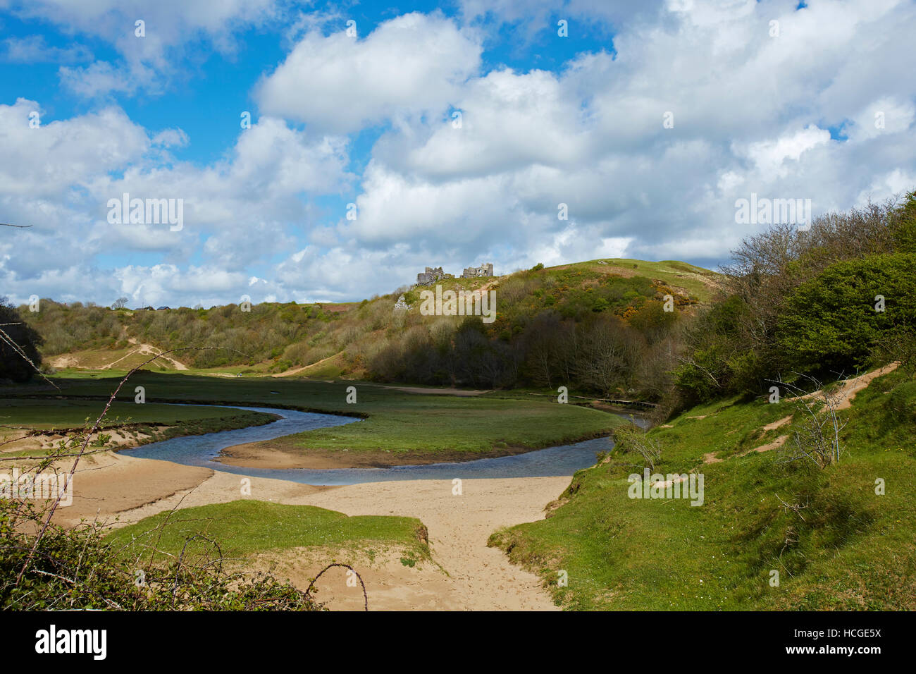Pennard Castle, Three Cliffs Bay, Gower, Wales, UK Stock Photo - Alamy