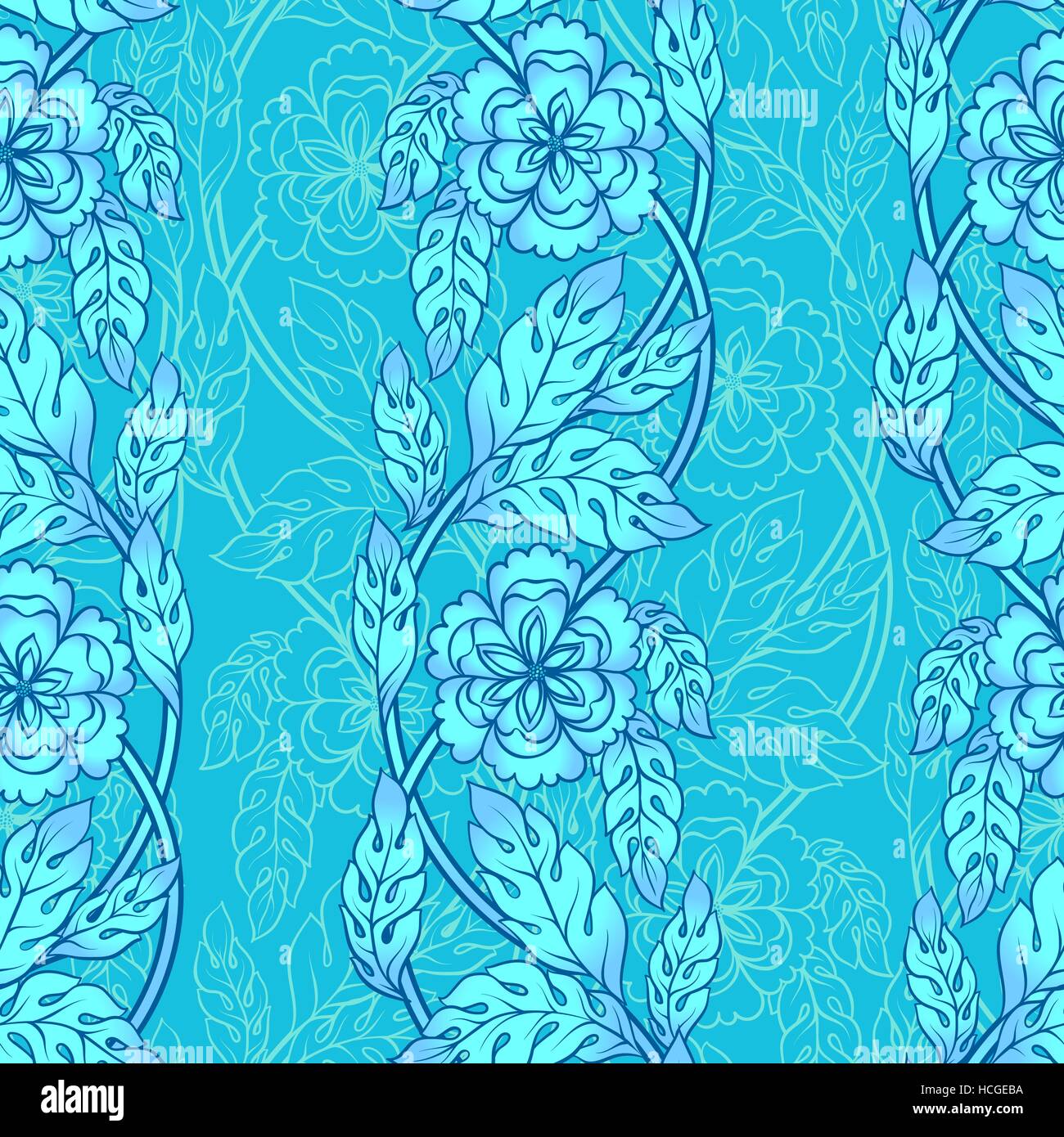 Vector seamless background with borders. Intricate ornament made of ...