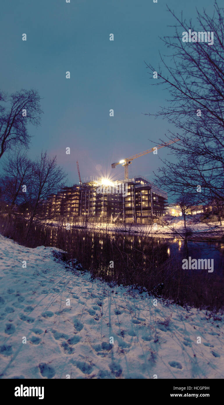 night construction site Stock Photo - Alamy