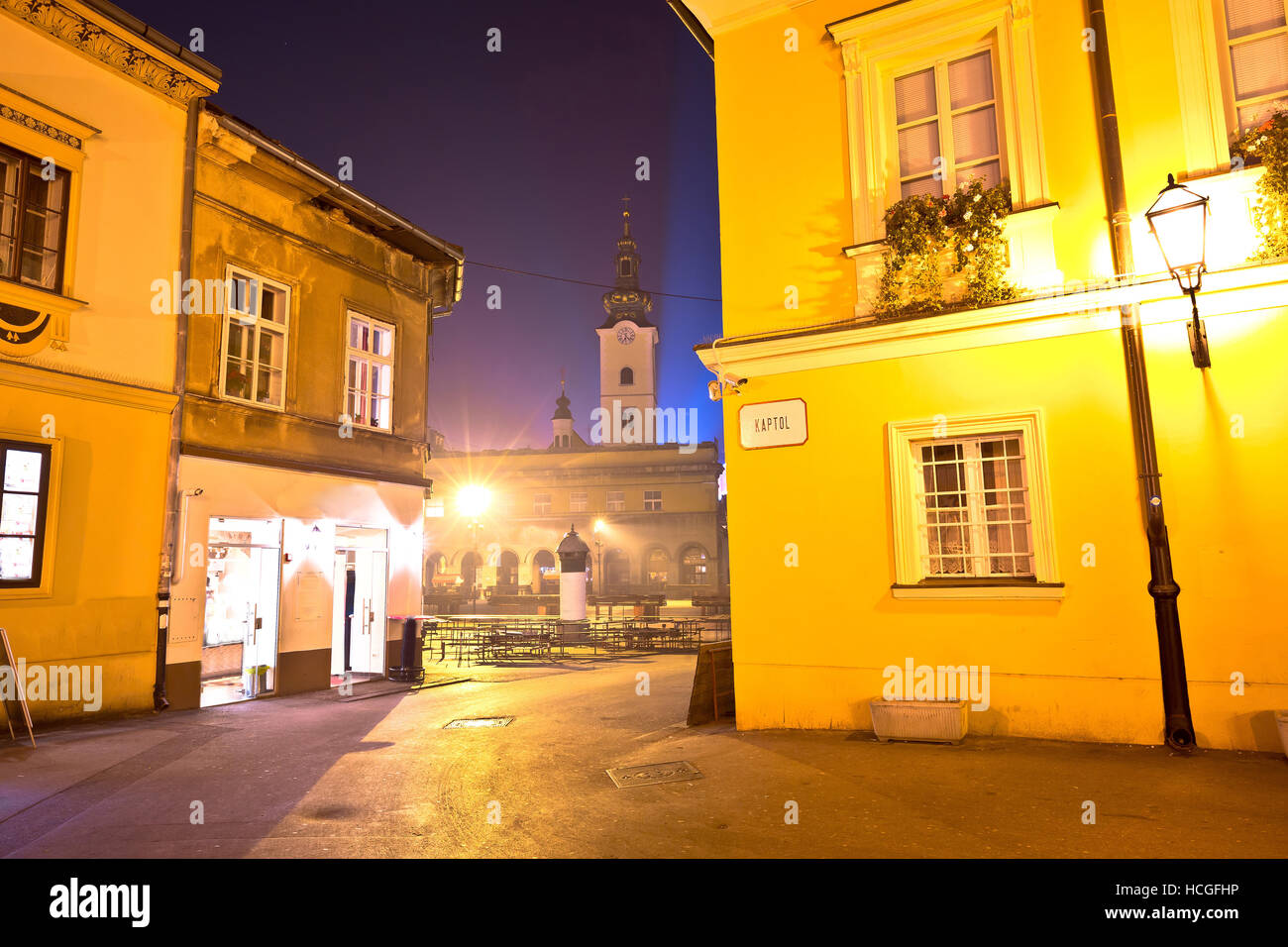 Dolac square in Zagreb advent evening view, capital of Croatia Stock ...