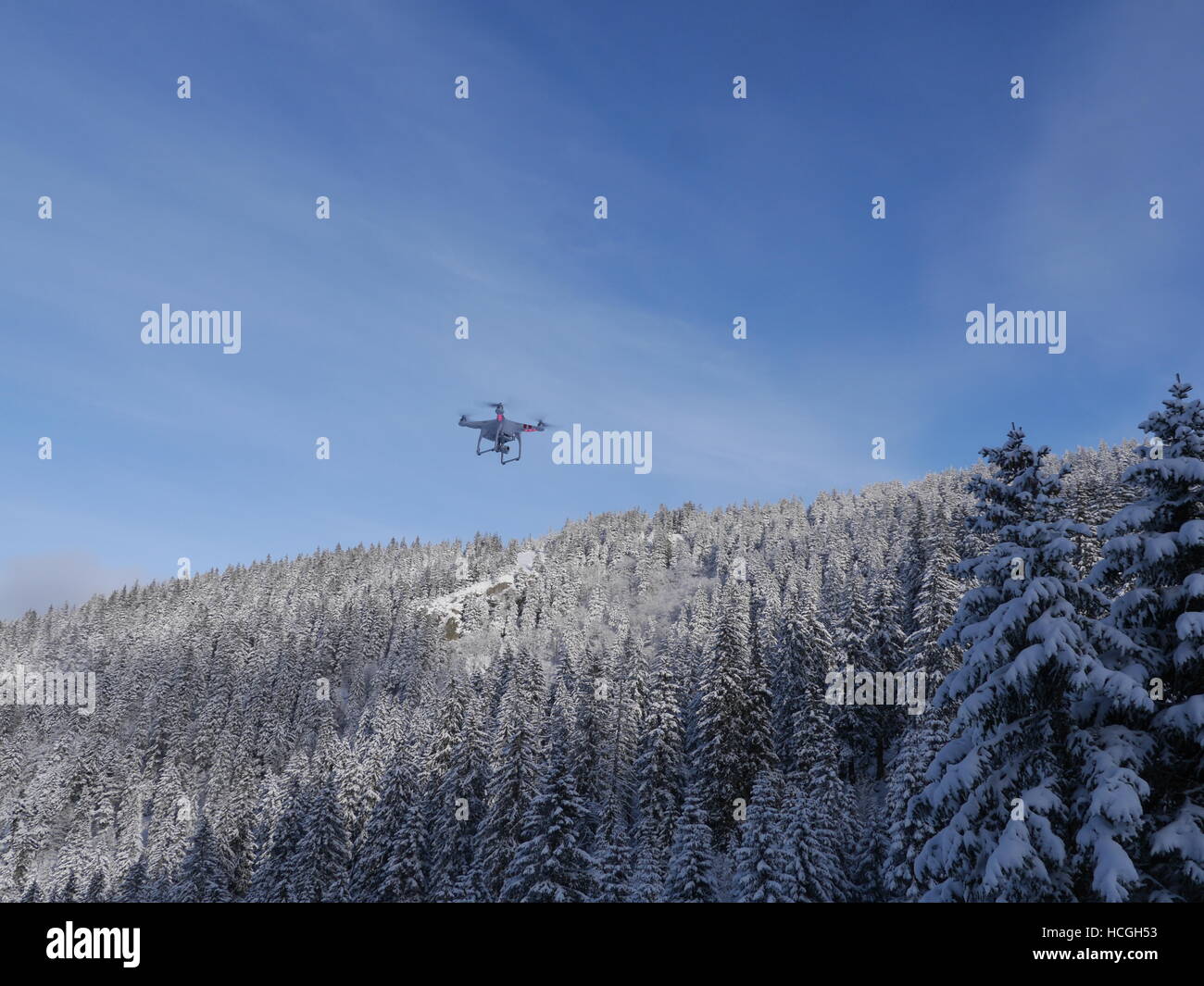 drone flying in winter Stock Photo - Alamy