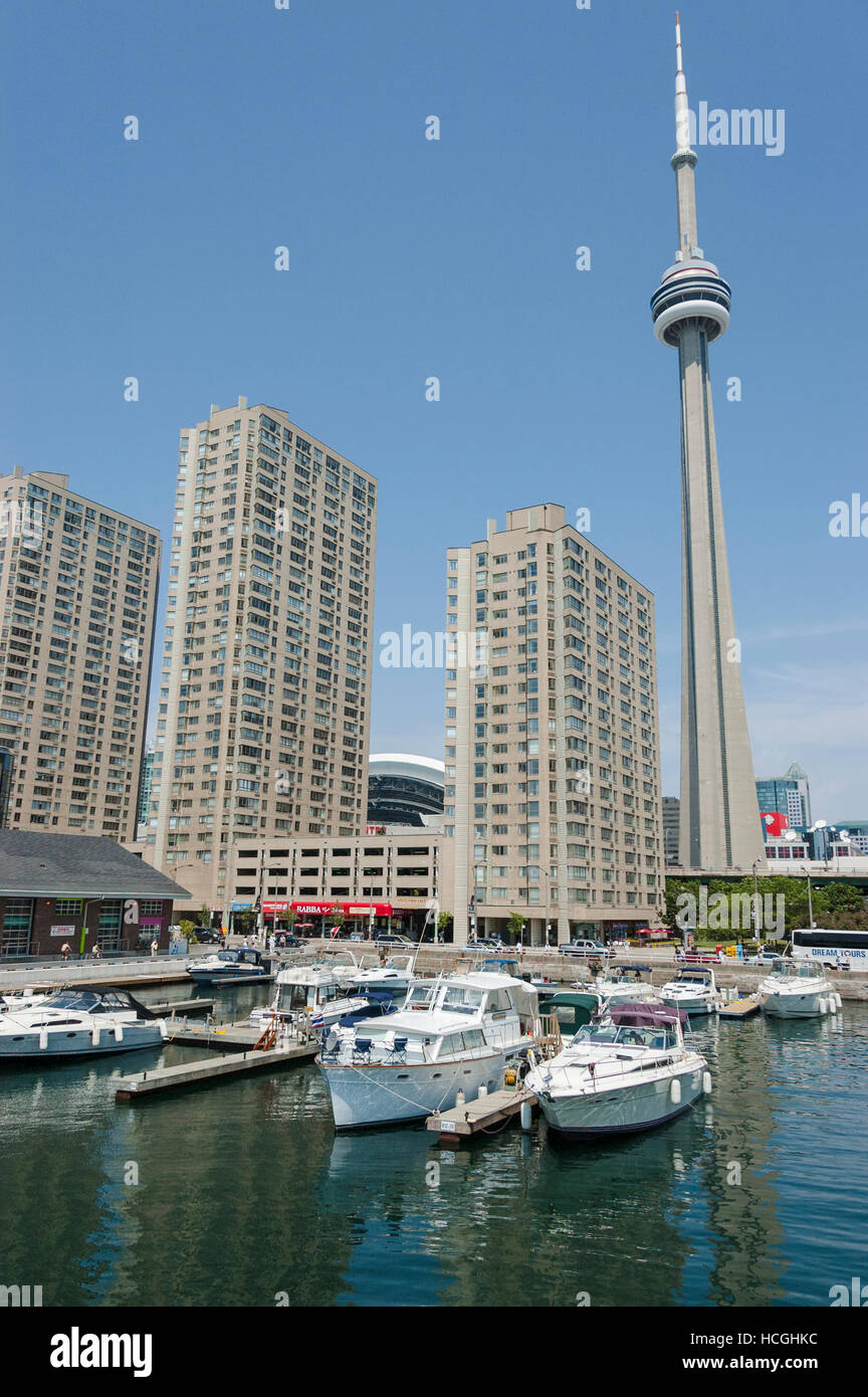View of Toronto CN Tower Toronto, CN Tower Canada from Harbourfront, a ...