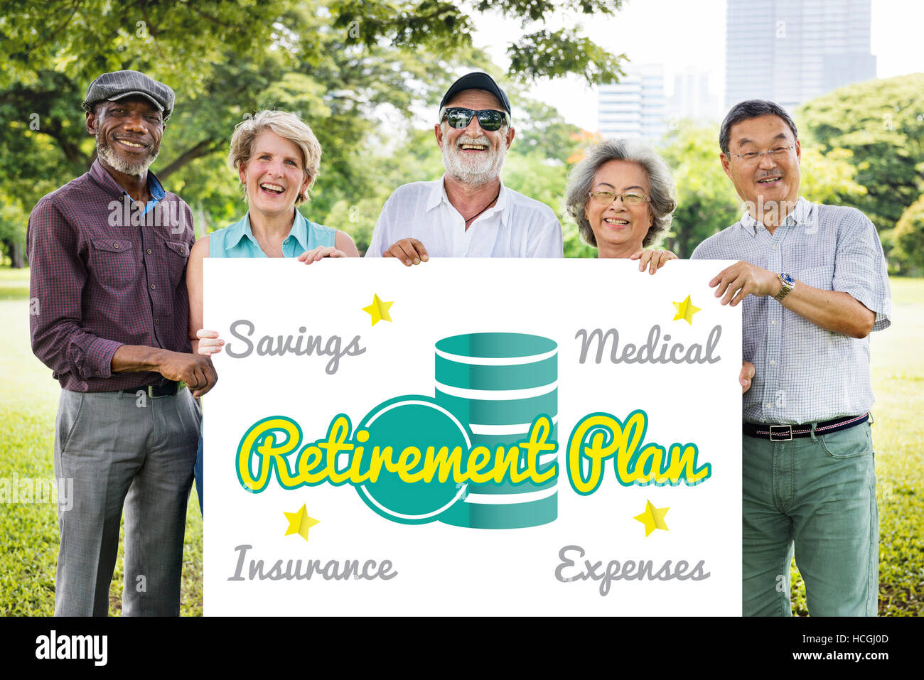 Retirement Senior Plan Coins Investment Graphic Concept Stock Photo - Alamy
