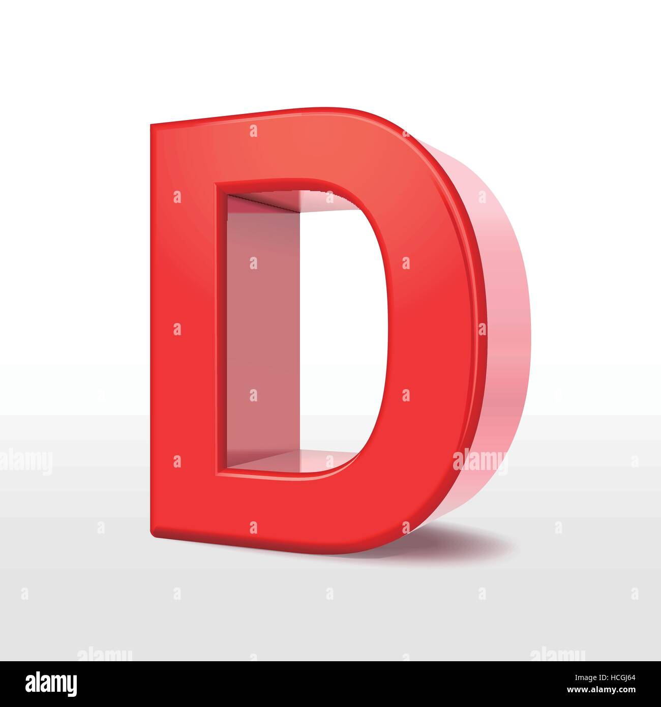 3d red letter D isolated on white background Stock Vector Image & Art ...