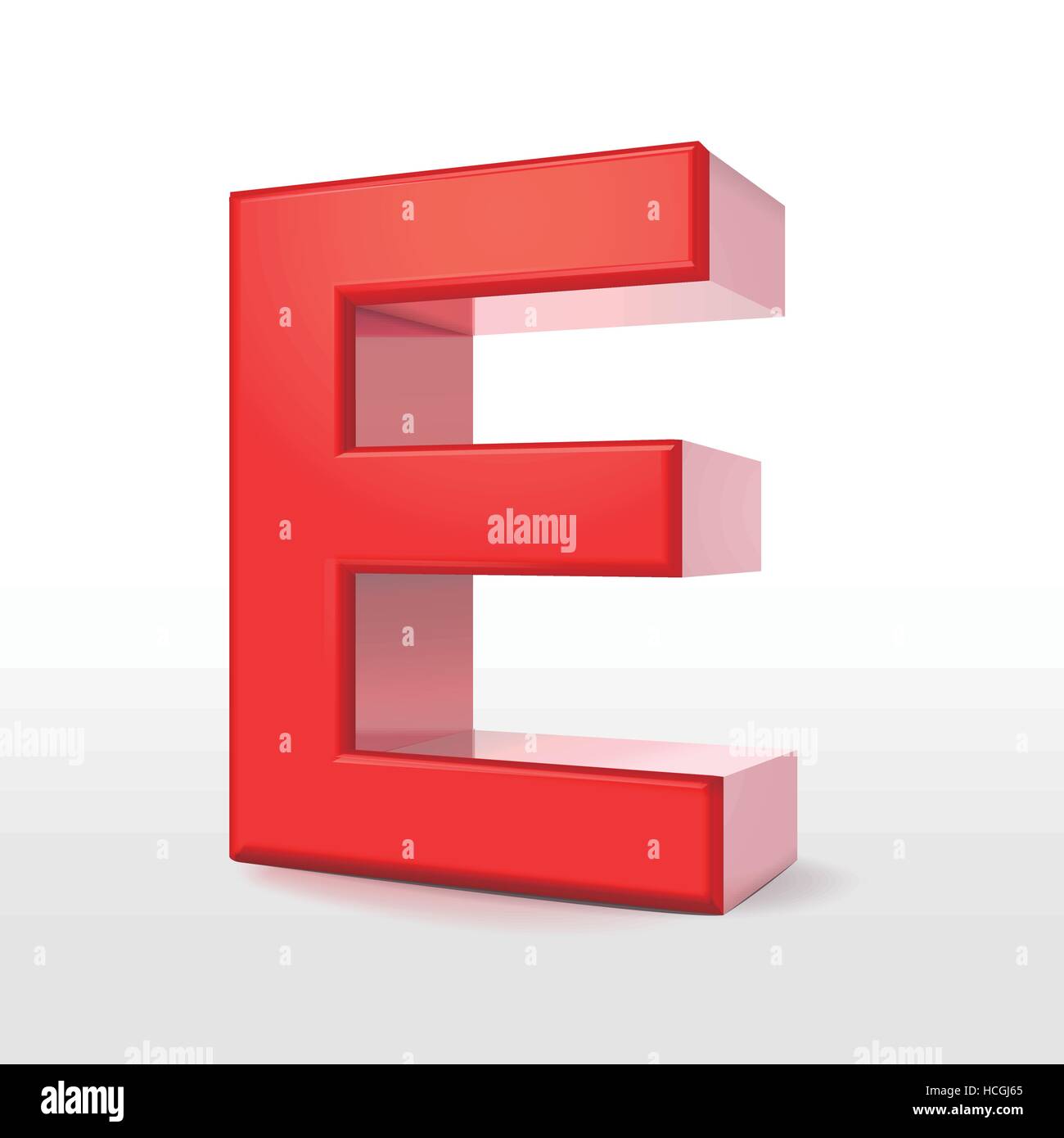 3d red letter E isolated on white background Stock Vector Image & Art ...