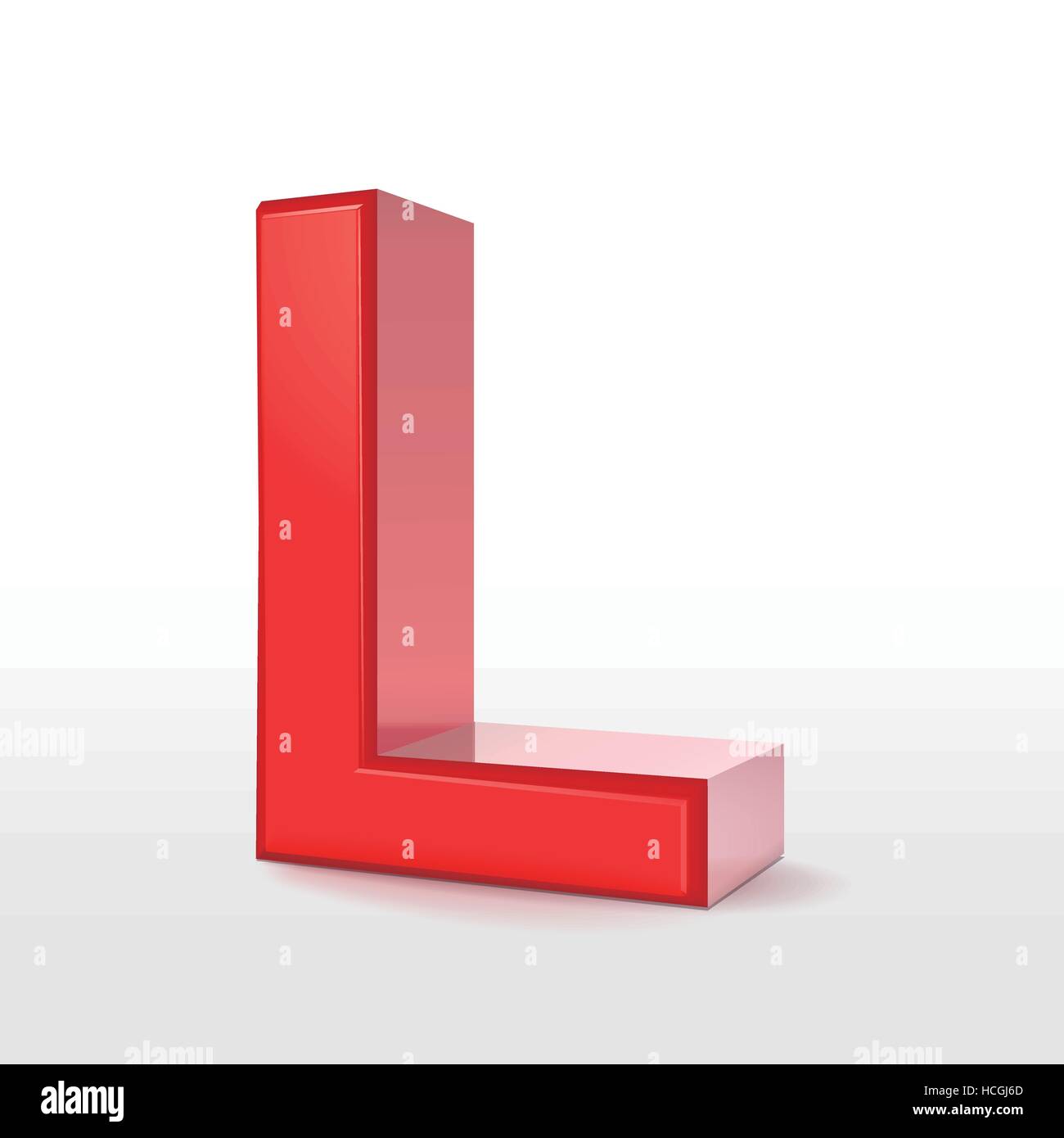 3d red letter L isolated on white background Stock Vector Image & Art ...