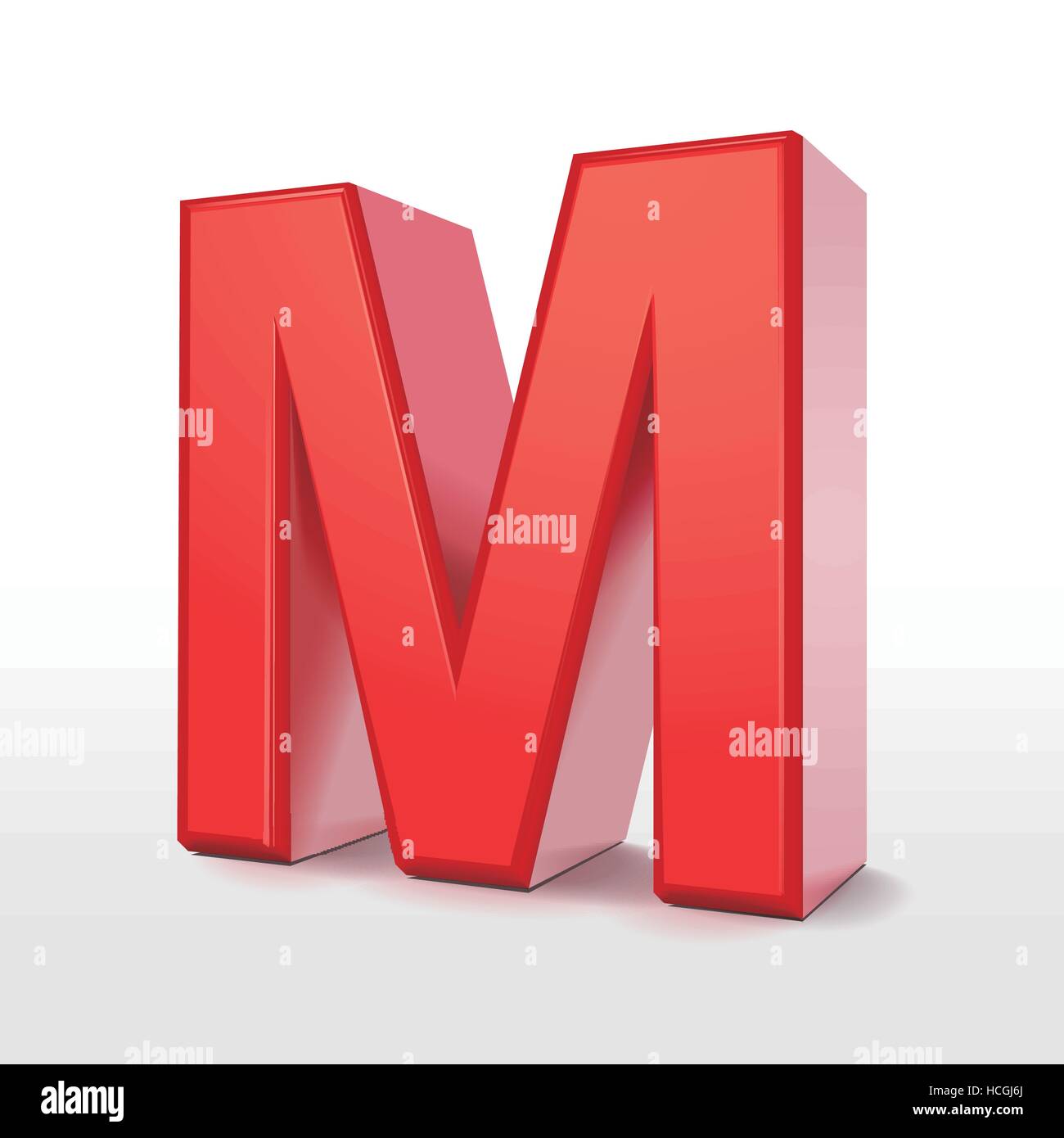 3d red letter M isolated on white background Stock Vector Image & Art ...