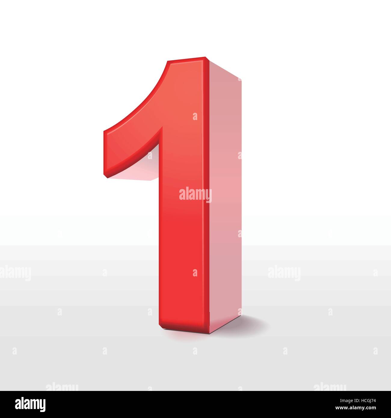 red 3d number 1 isolated on white Stock Vector Image & Art - Alamy