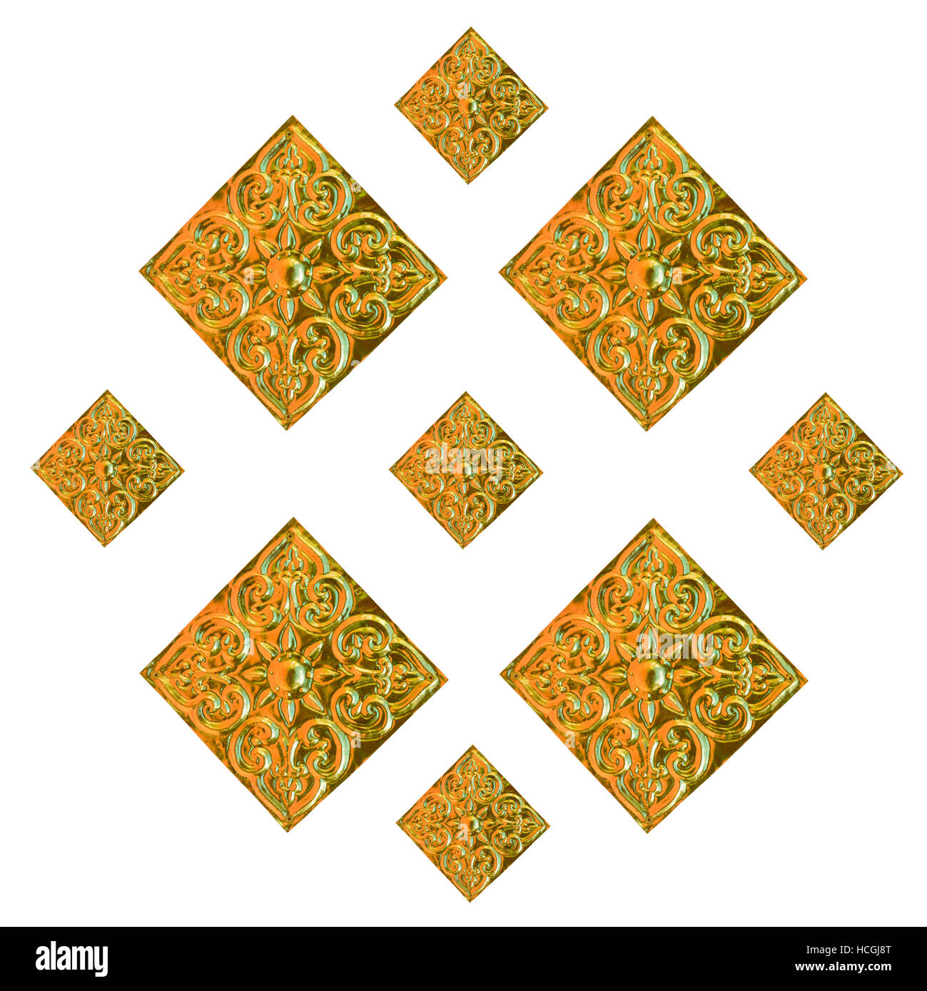Artistic flower pattern Thailand octagonal golden color, pattern, the ...