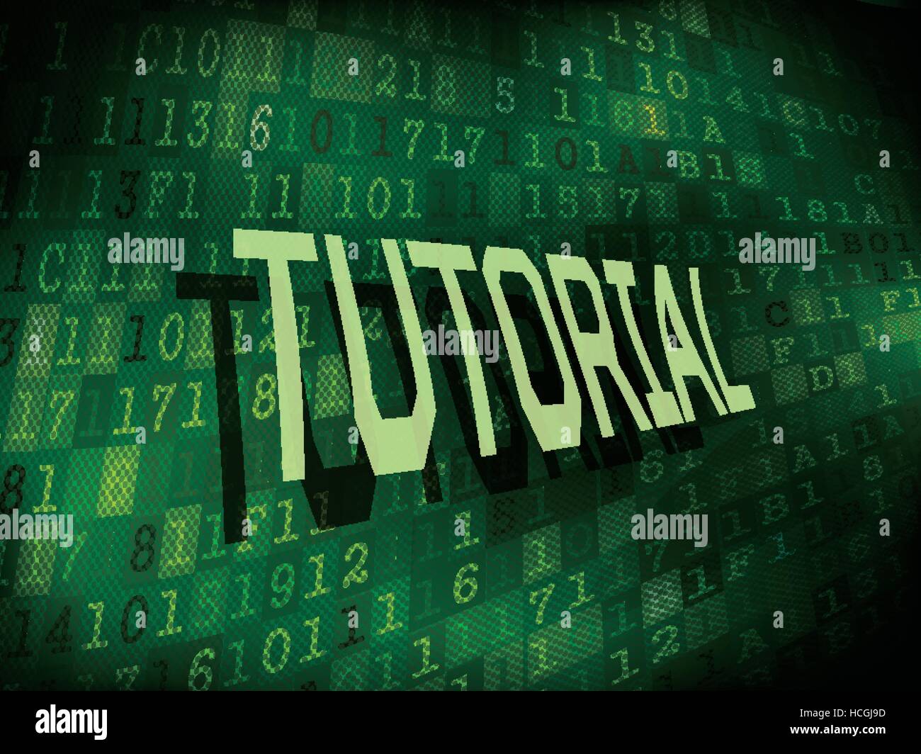 tutorial word isolated on internet digital background Stock Vector ...