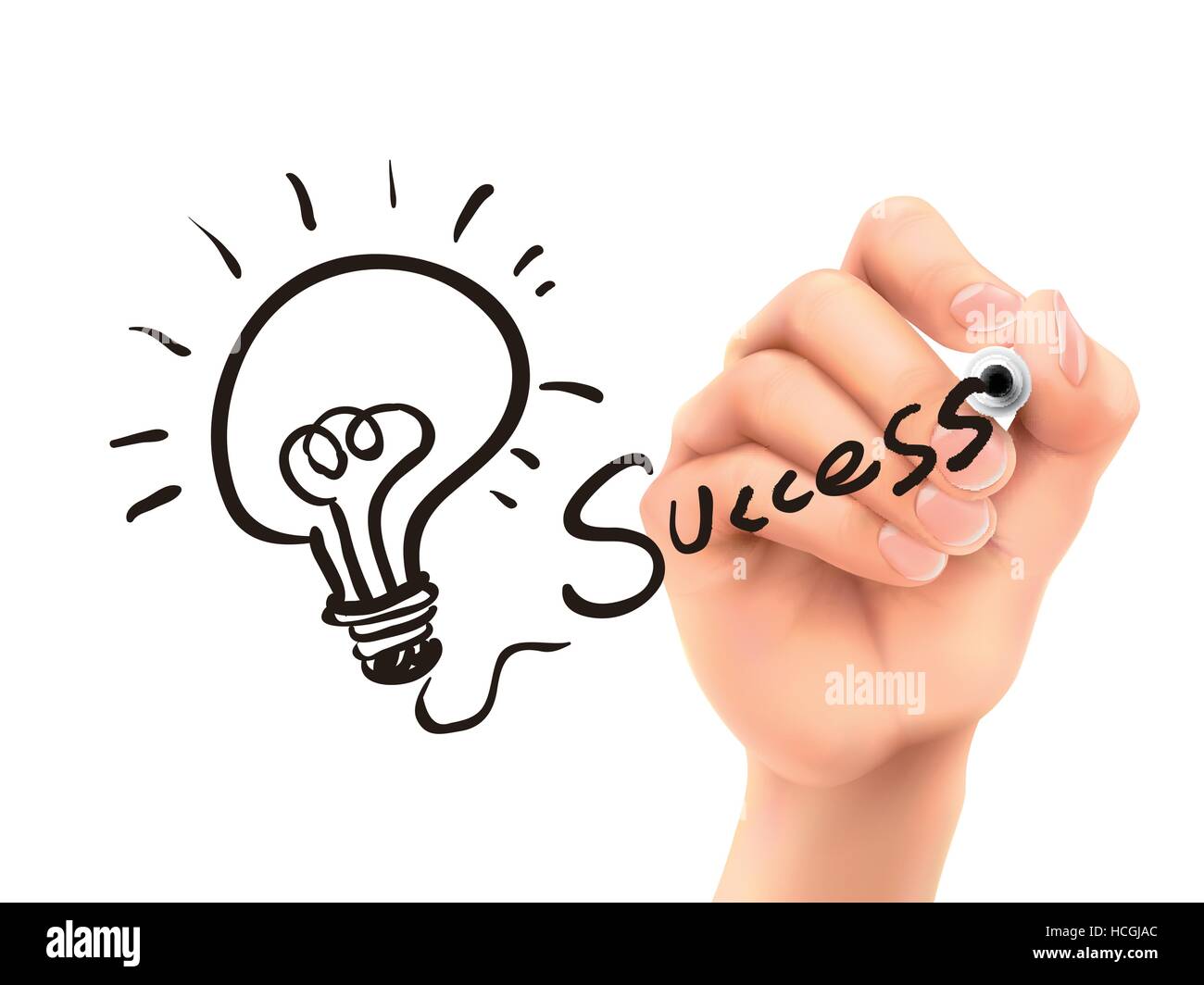 success word written by 3d hand over white background Stock Vector ...