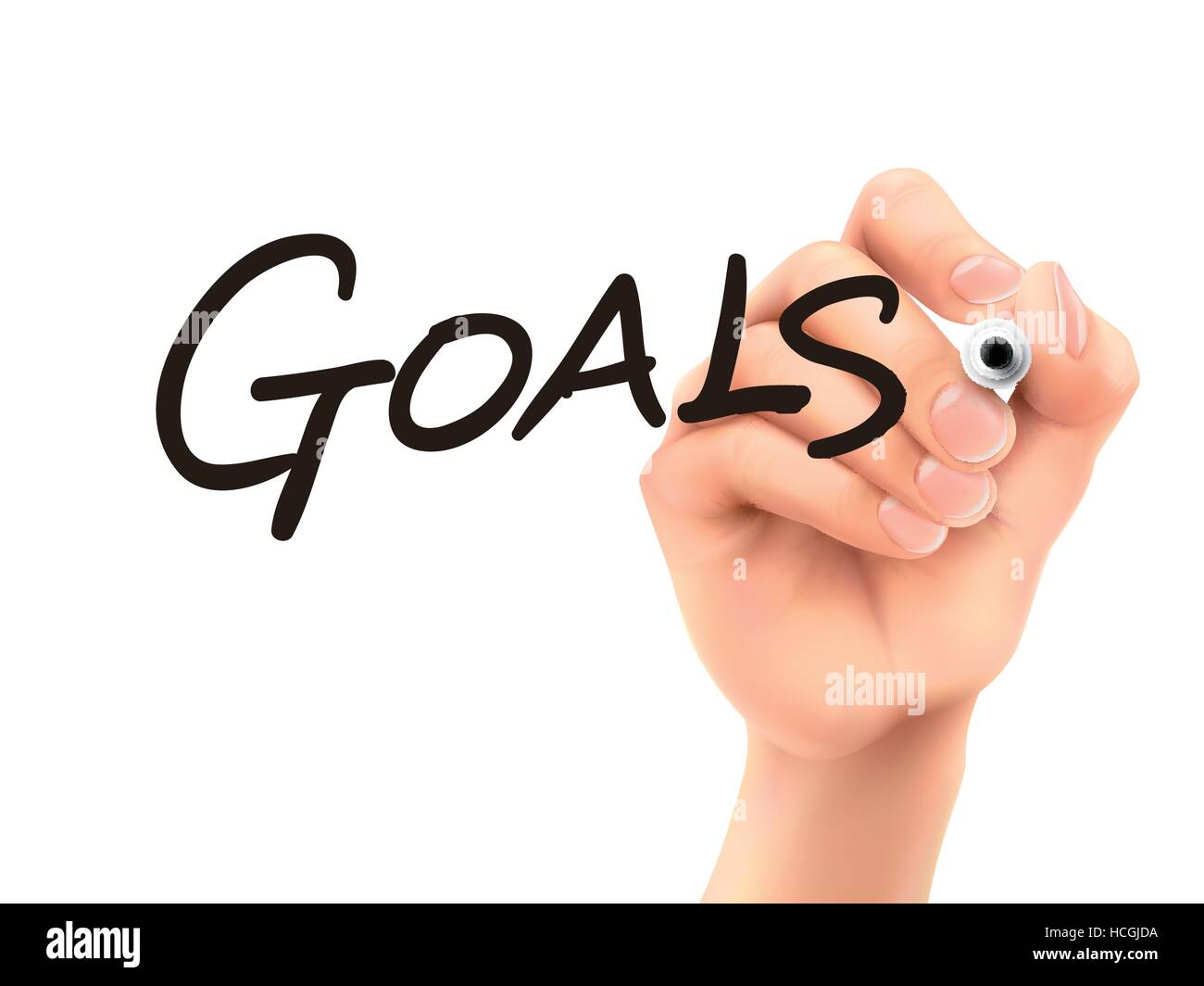 goals word written by 3d hand over white background Stock Vector Image ...