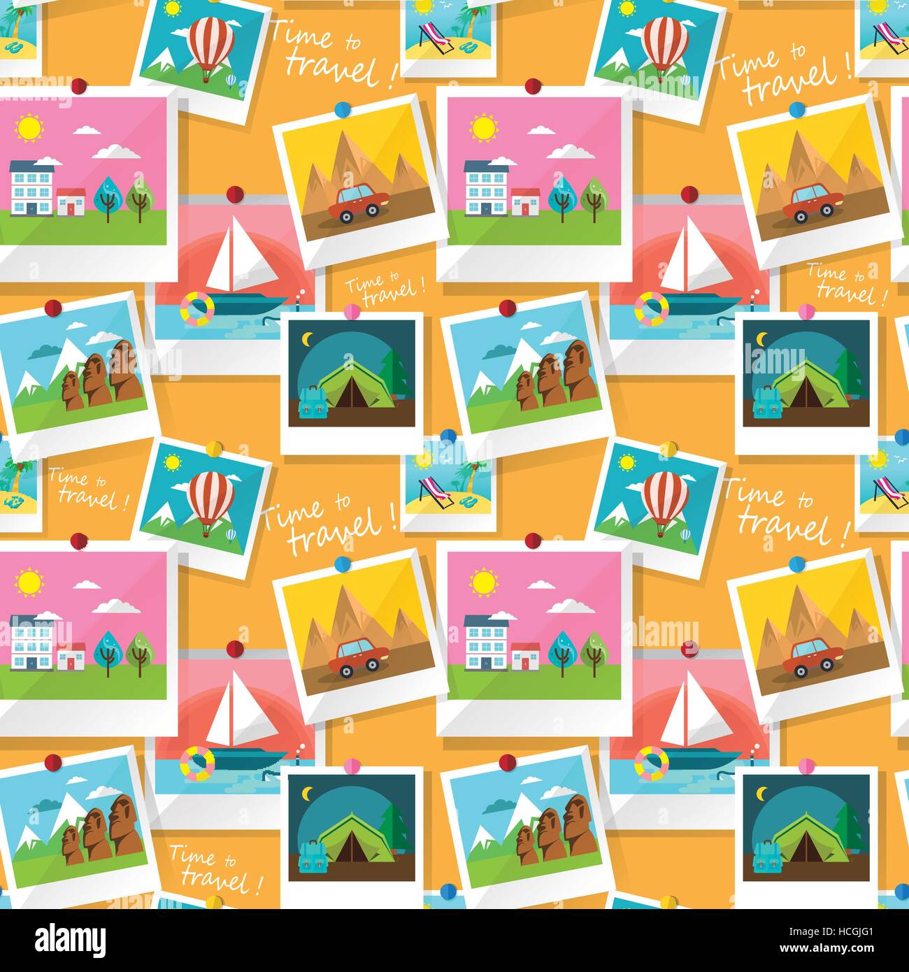 Set of instant photo prints of travel destination Stock Vector Image ...