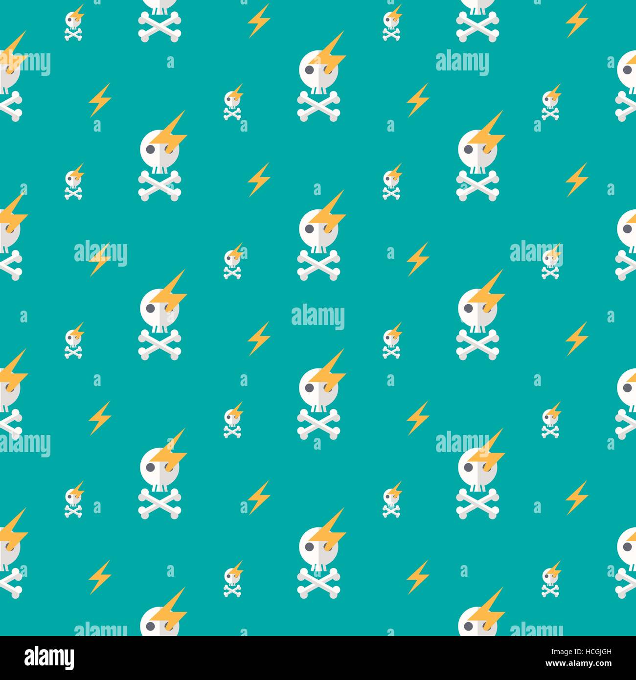 Seamless pattern of electrical shock hazard sign with skull and ...