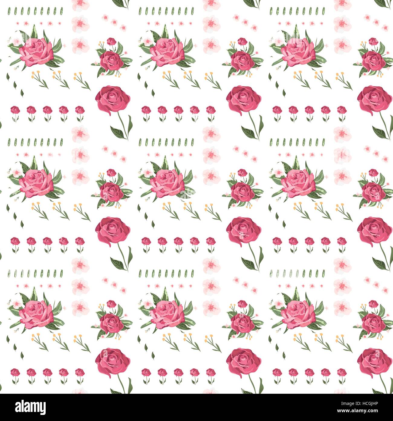 Seamless pattern of lovely roses over white background Stock Vector ...