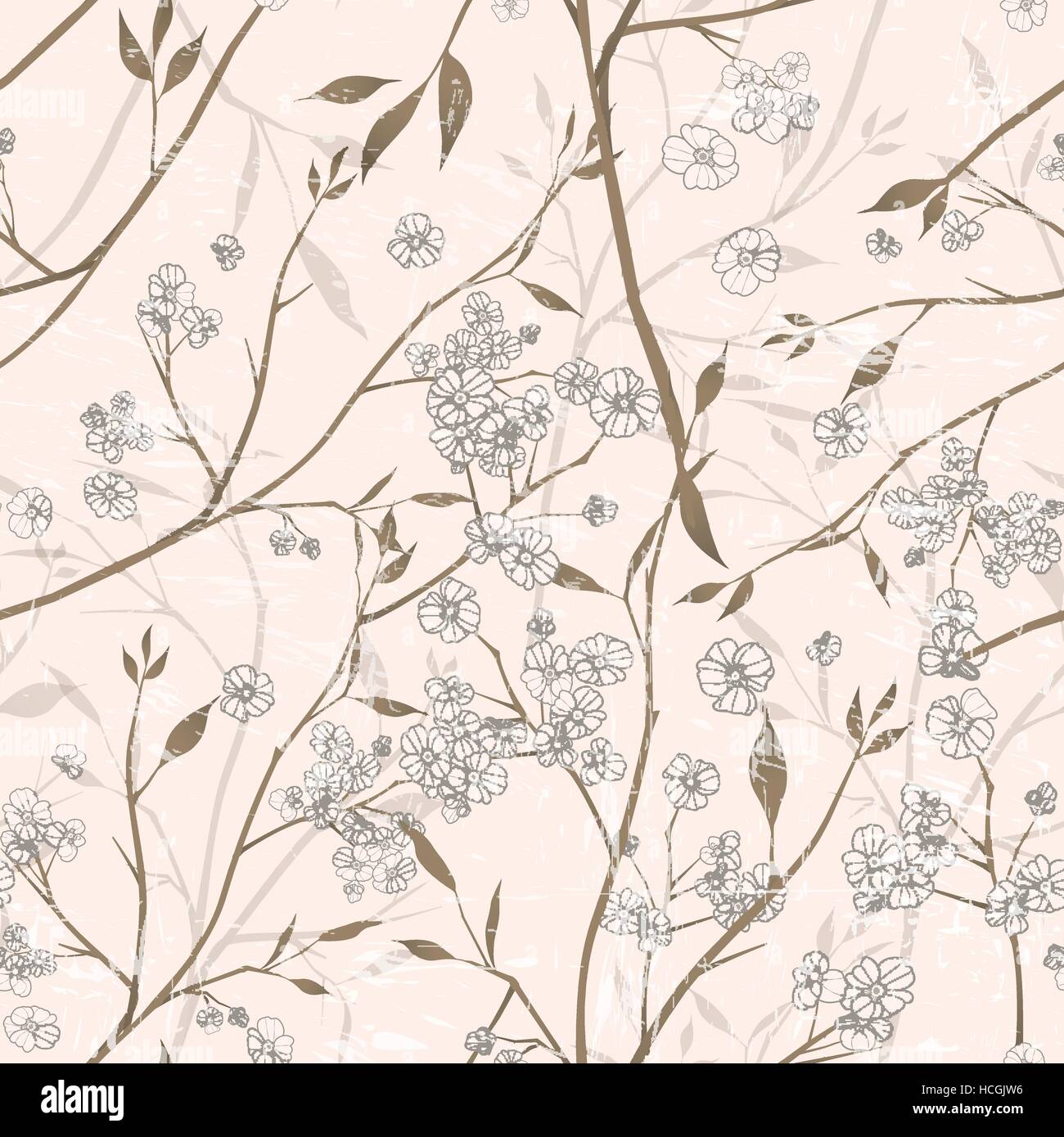 elegant floral seamless pattern over beige background Stock Vector ...
