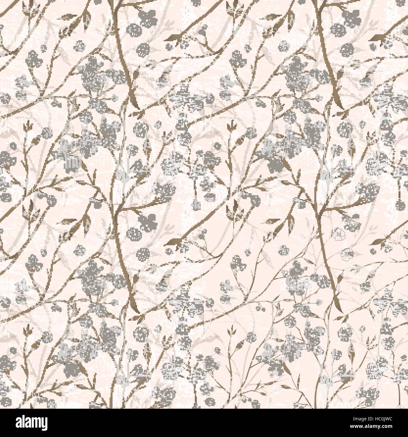 elegant floral seamless pattern over beige background Stock Vector ...