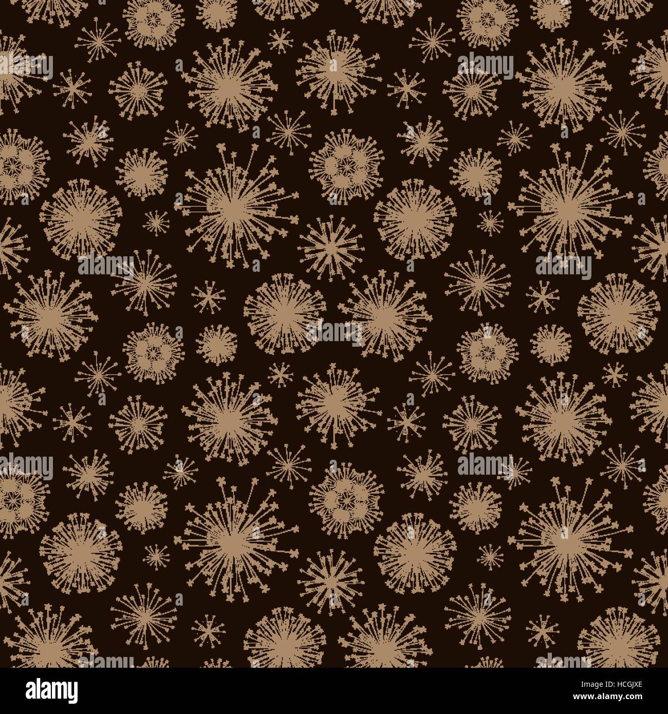 seamless radial flower pattern over brown background Stock Vector Image ...