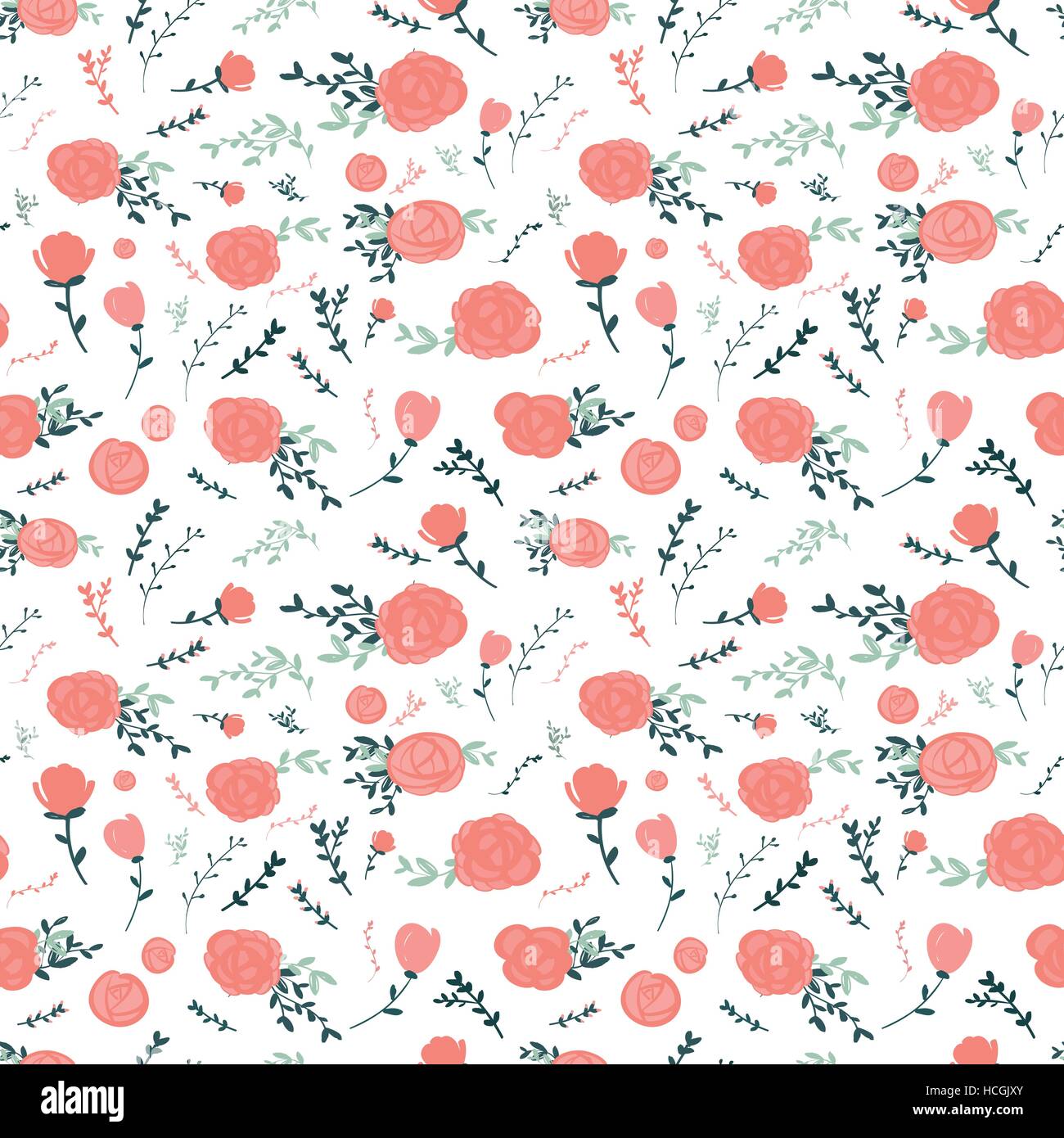 graceful seamless floral pattern over white background Stock Vector ...