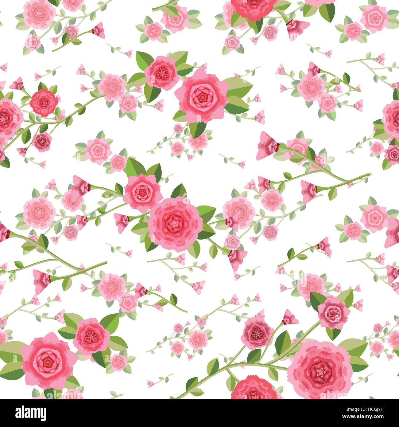 graceful seamless floral pattern over white background Stock Vector ...