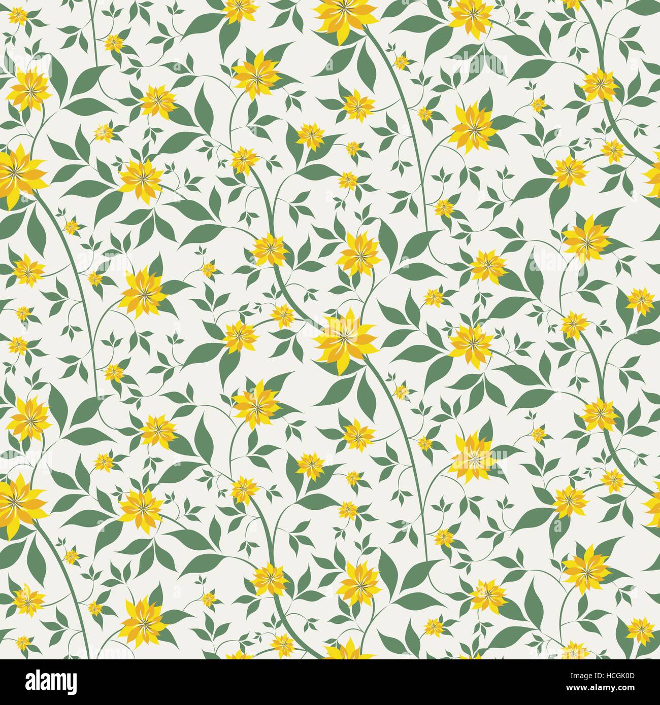 seamless floral background with small yellow flowers Stock Vector Image ...