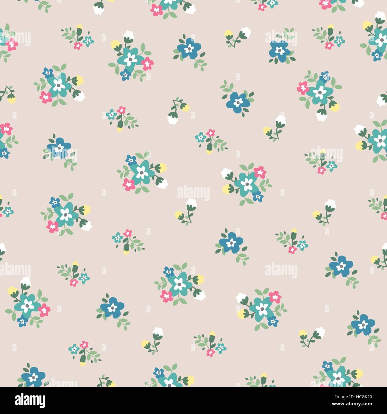 seamless tiny cute blue flower pattern background Stock Vector Image ...