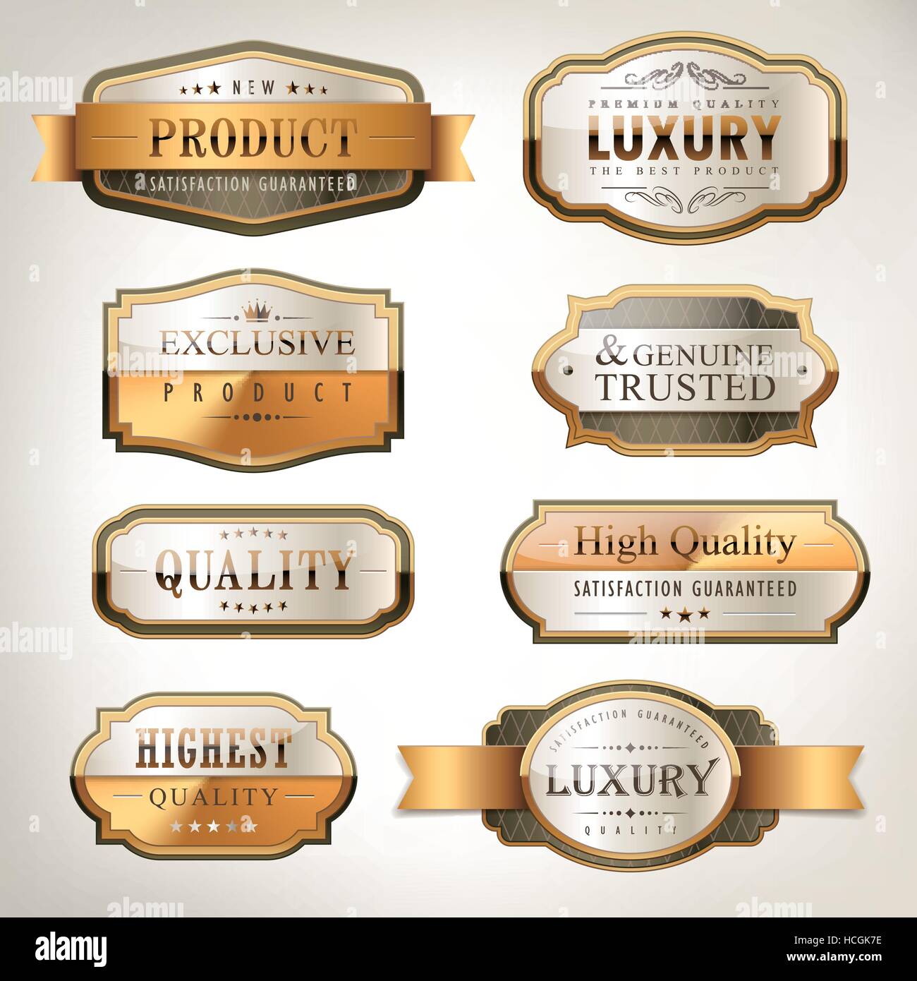 luxury premium quality golden plates collection over pearl white ...