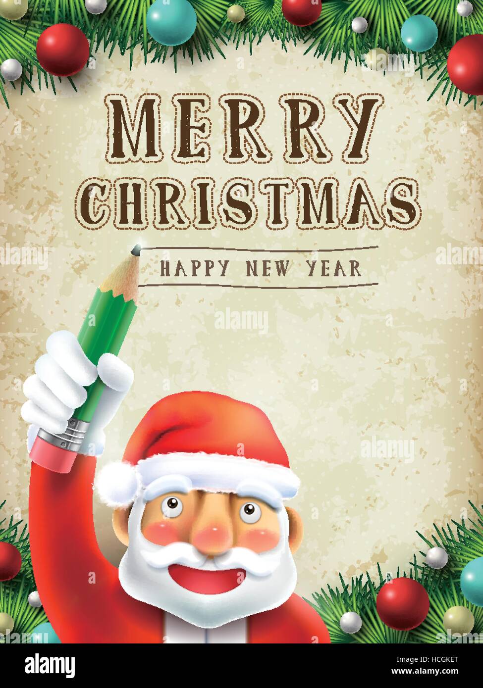 Santa writing Stock Vector Images - Alamy