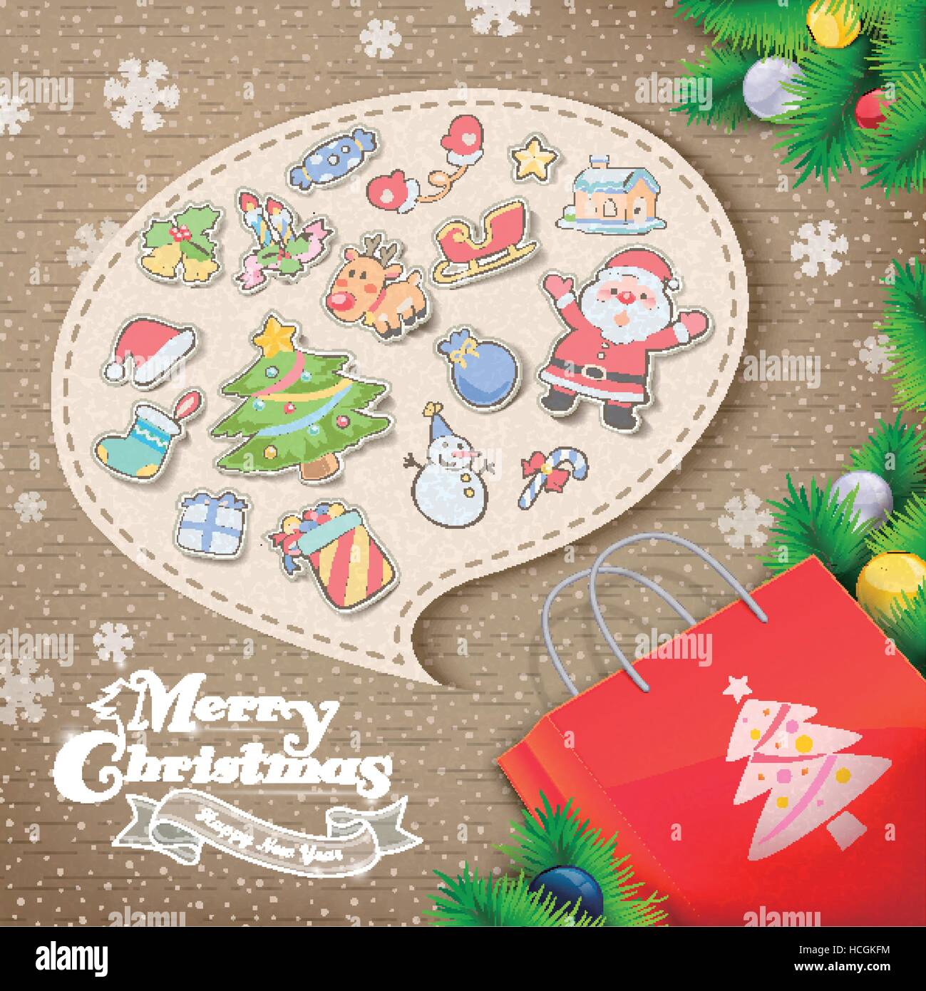 Merry christmas collage Stock Vector Images - Alamy
